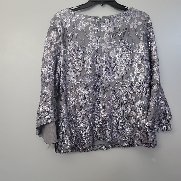 Alex Evenings | Tops | Alex Evenings Petite Embellished Bellsleeve Top ...